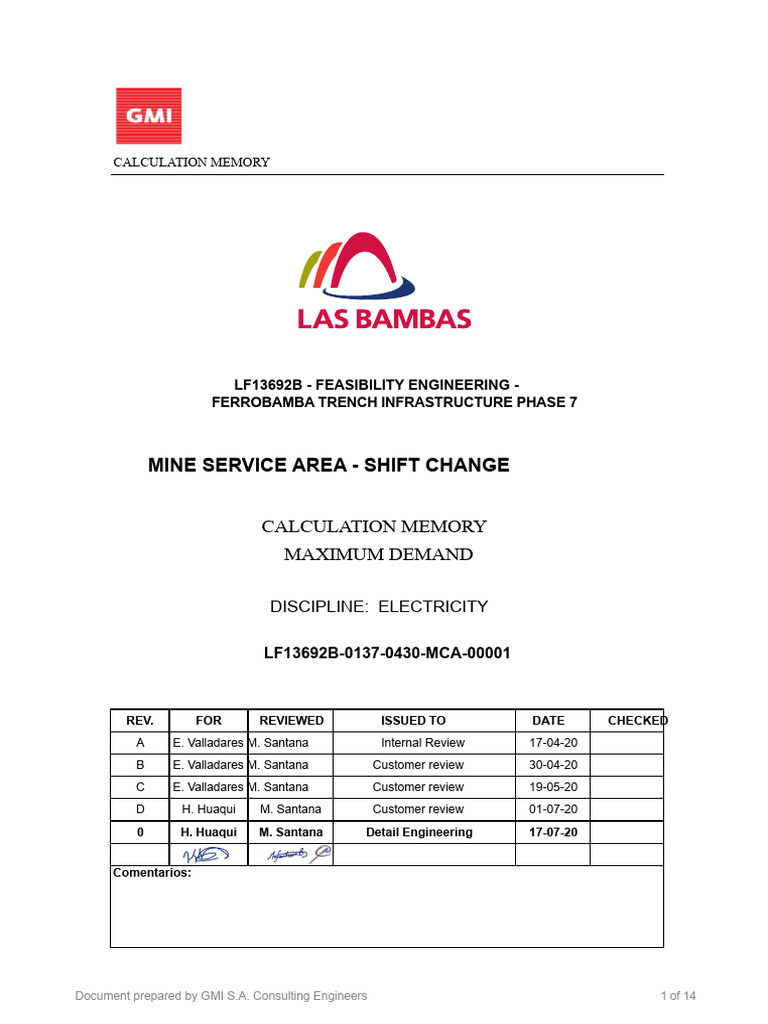 Reference - Calculation Memory of Maximum Demand | PDF | Electric Power ...
