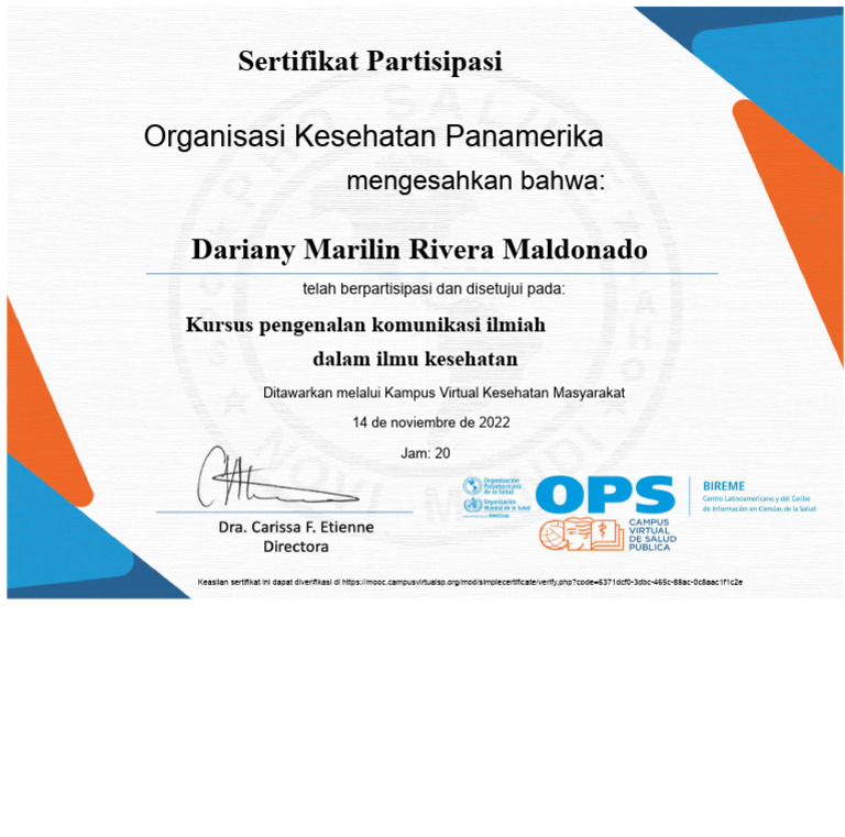 Kursus Pengenalan Komunikasi Ilmiah Dalam Ilmu Kesehatan - Sertifikat ...