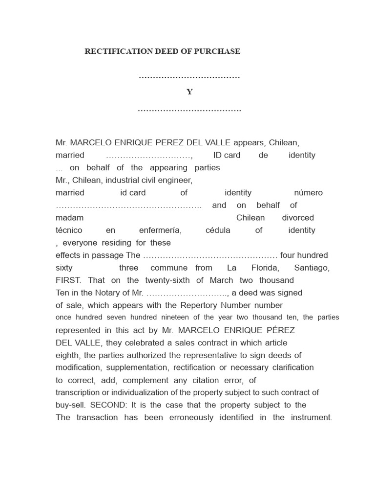 Deed of Rectification of Sale | PDF | Identity Document | Common Law