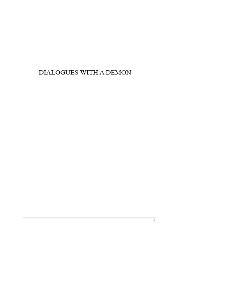 Dialogues With A Demon PDF | PDF | Demons | Consciousness