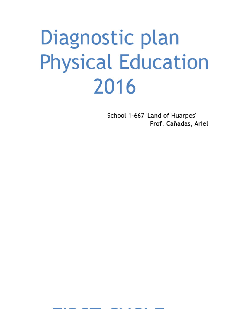 Physical Education Diagnostic Plan | PDF | Rhythm | Learning