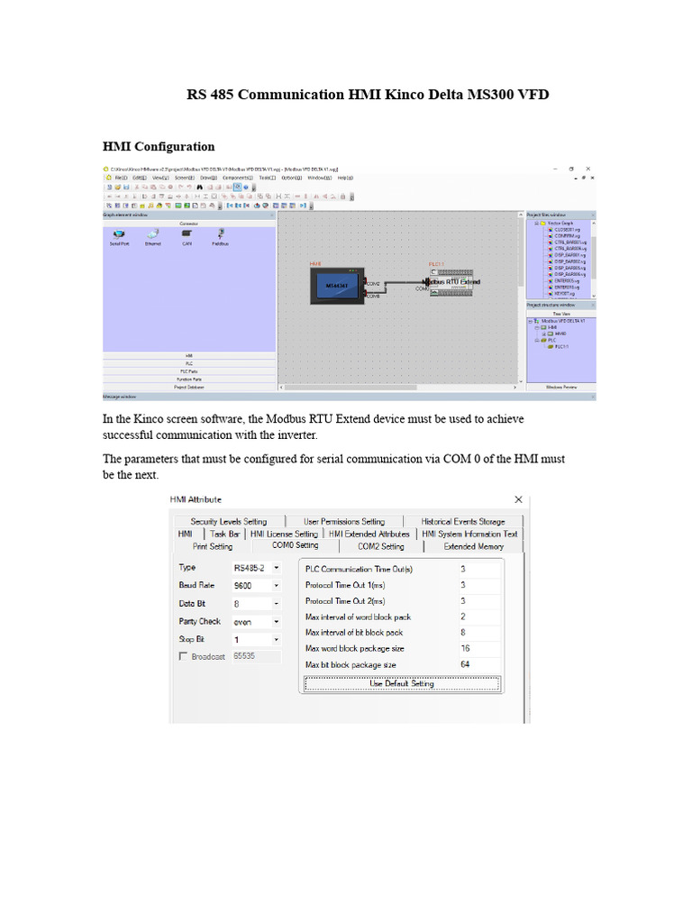 RS 485 Communication HMI Kinco VFD Delta MS300 | PDF