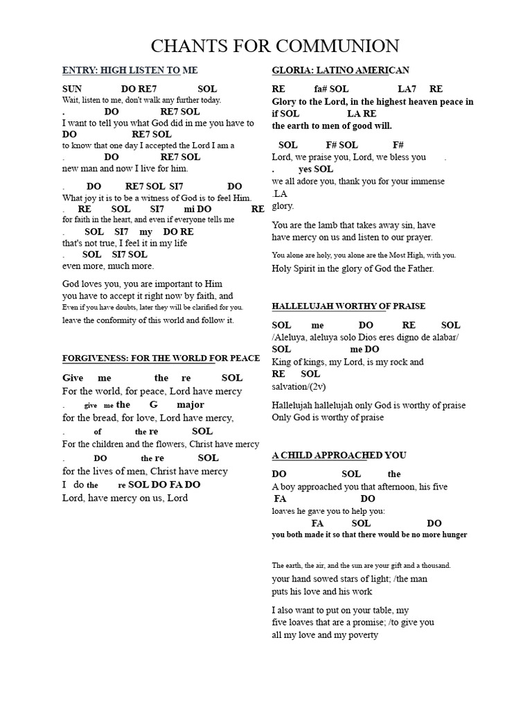 Songs for Communion | PDF | Eucharist | God In Christianity
