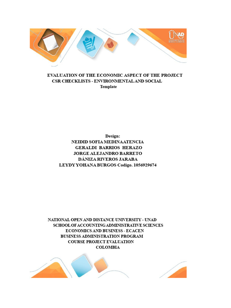 Excel Template Evaluation Economic Aspect of The Project - RSE ...
