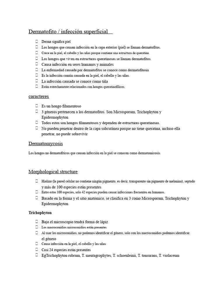 Infecciones por Dermatofitos: Tiña y Más | PDF | Hongo | Micología