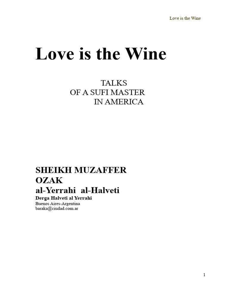 Love is the wine | PDF | Sufism | God In Islam