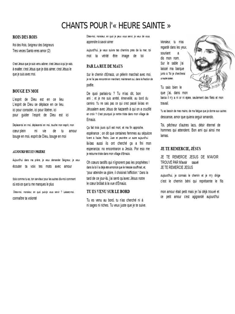 Chants Pour L'heure Sainte | PDF | Jésus | Prière