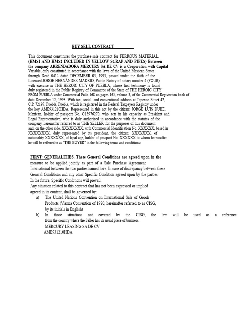 Fob Contract Model in Venezuela | PDF | Arbitration | Mediation