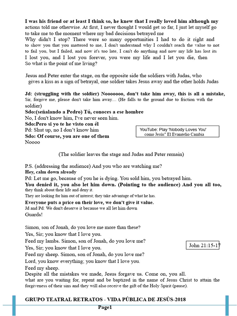 Public Life of Jesus 2018 Pamphlet | PDF | Jesus | Judas Iscariot