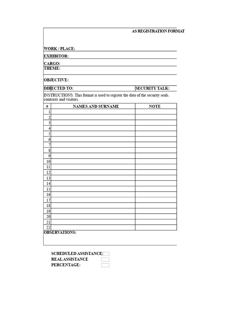 Attendance Record Format | PDF