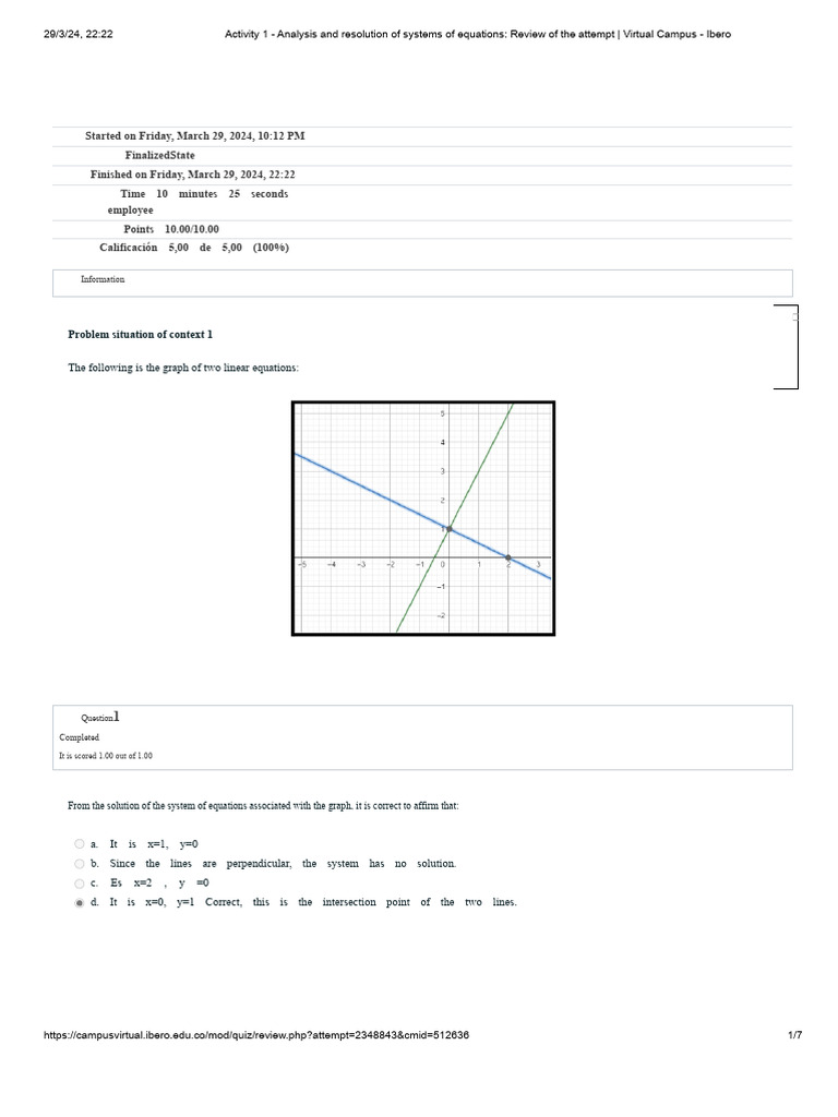 Activity 1 - Analysis and Resolution of Systems of Equations - Review ...