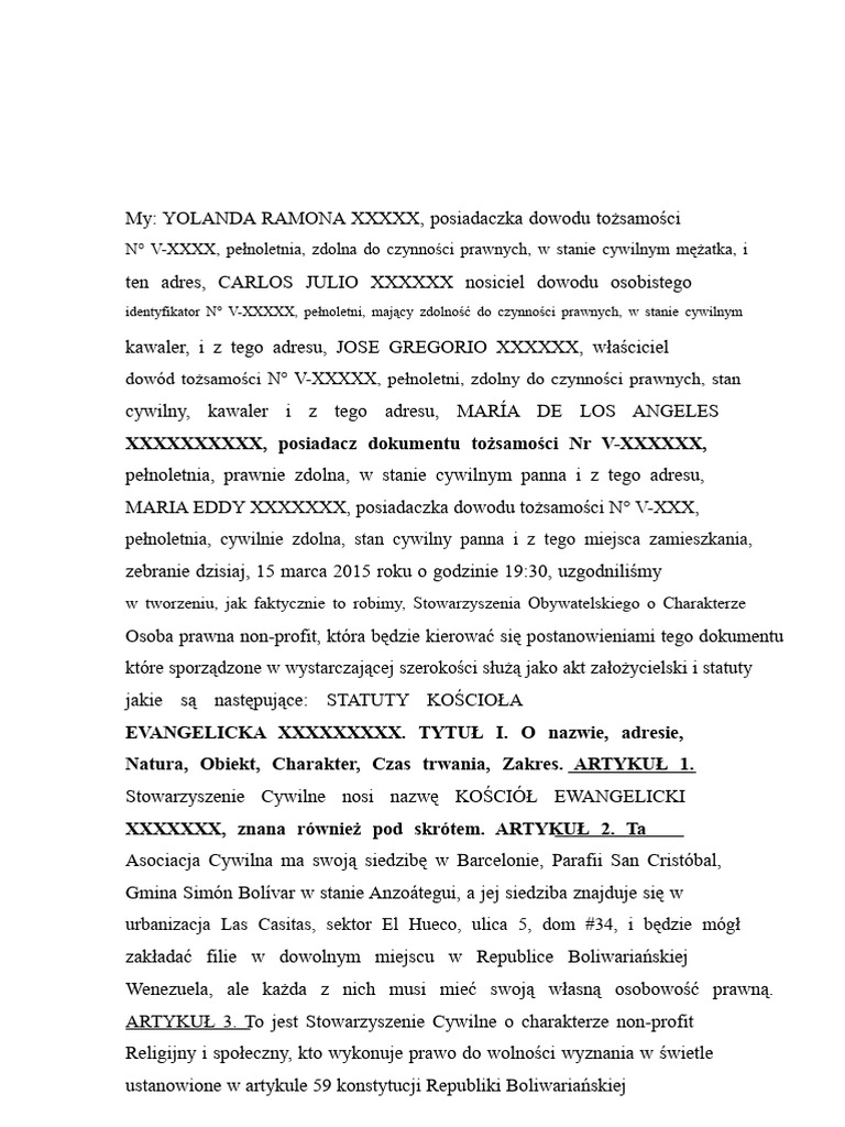 Akt Założycielski Frontu Kobiet | PDF