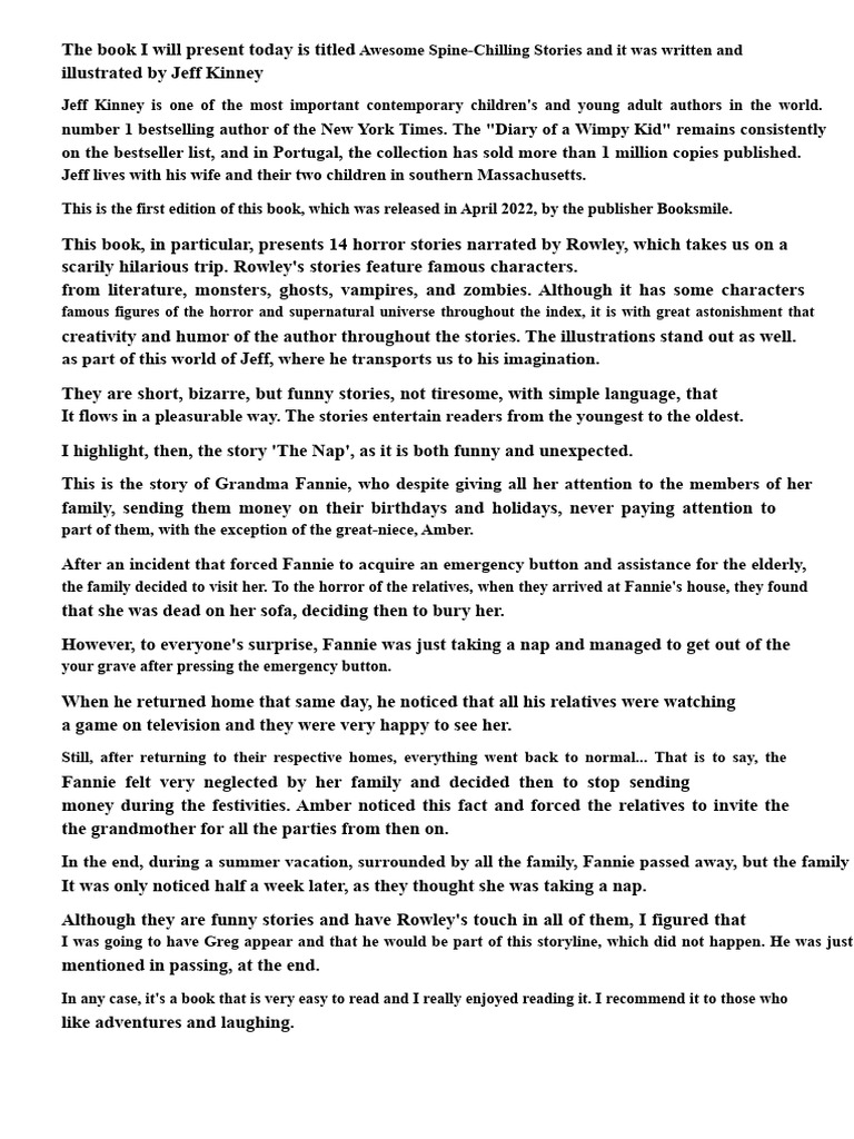 Super Cool Chilling Stories - Summary | PDF