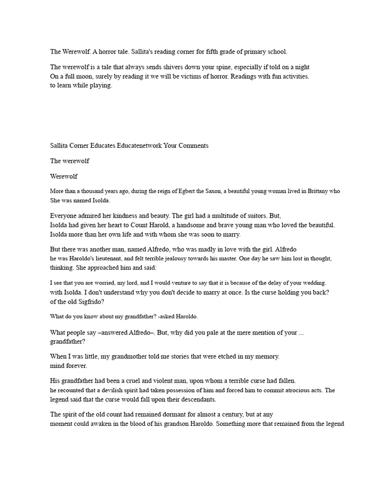 The werewolf. | PDF | Werewolves