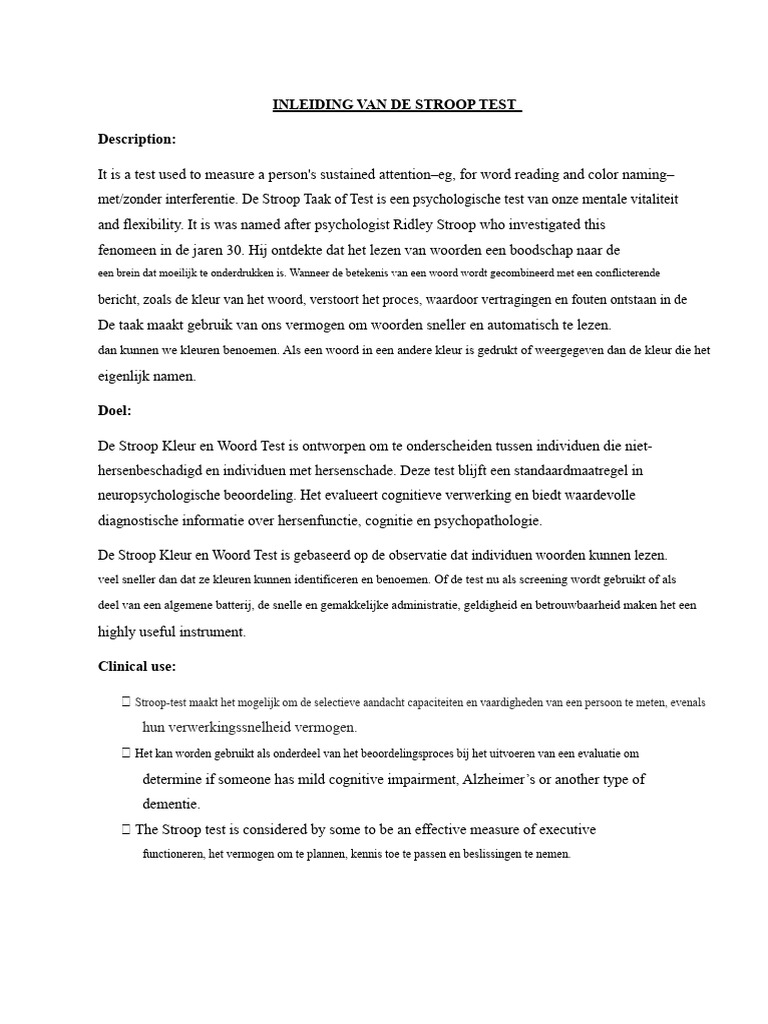 Stroop Test | PDF