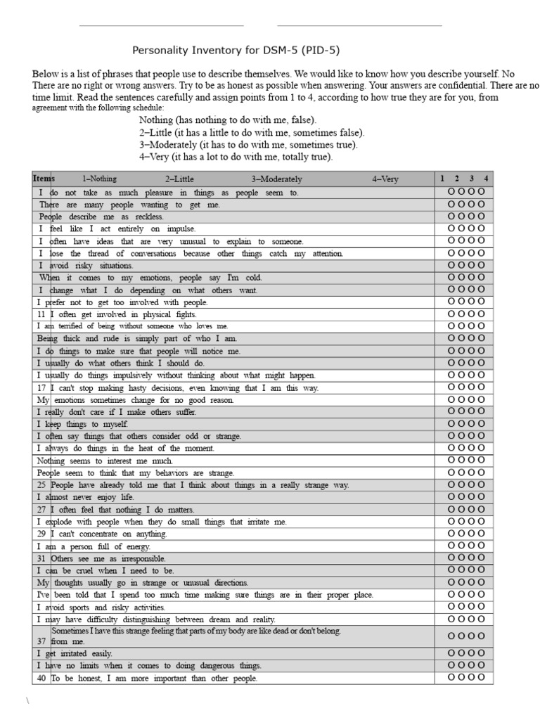 PID-5_PDF (1) | PDF | Thought | Feeling
