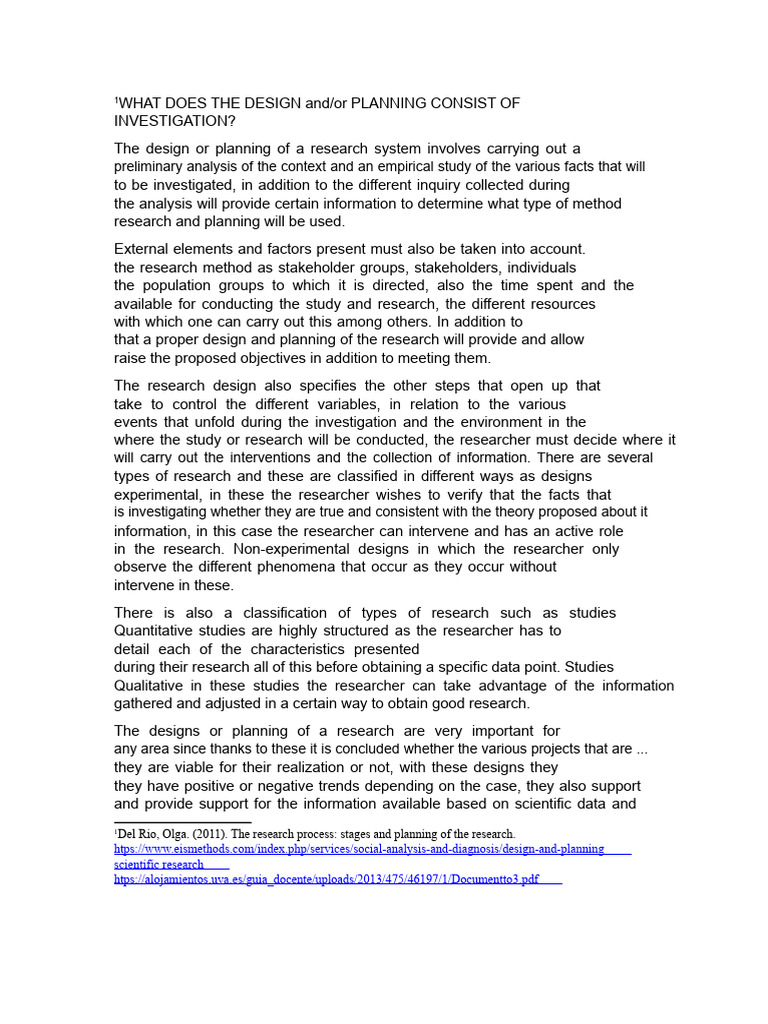 Research Design and Planning Overview | PDF | Information ...