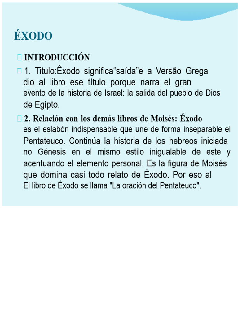 Diapositiva Libro De éxodo Pdf Libro Del éxodo Moisés