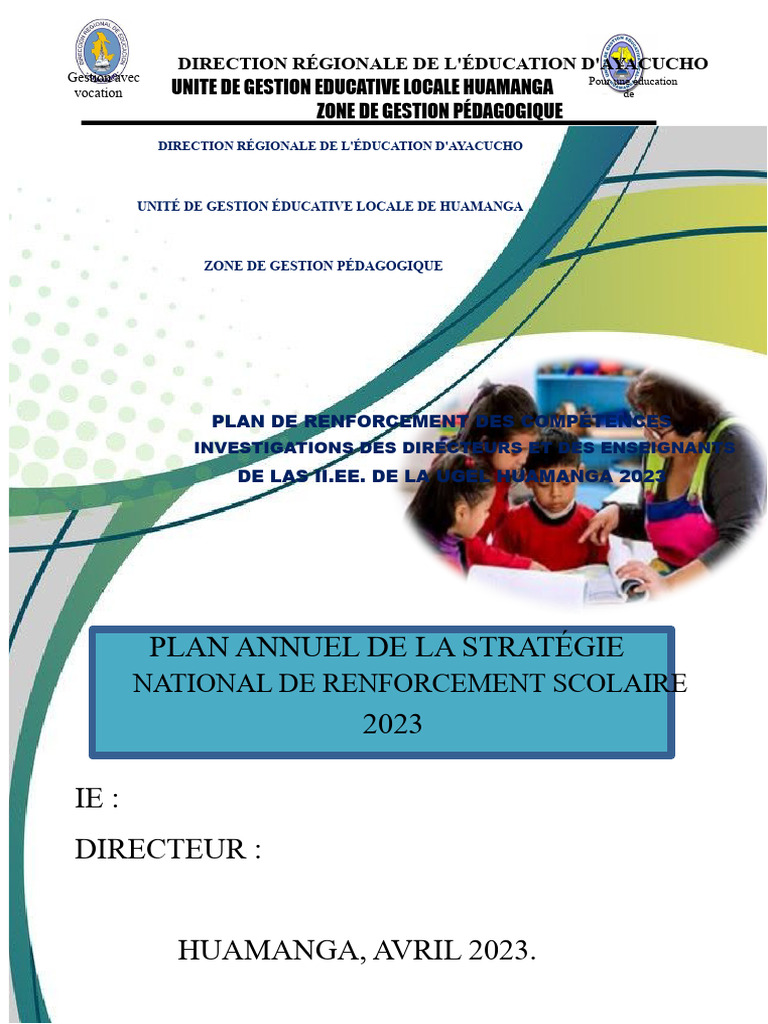 Plan de Renforcement Scolaire 2023 Huamanga | PDF | Pédagogie ...