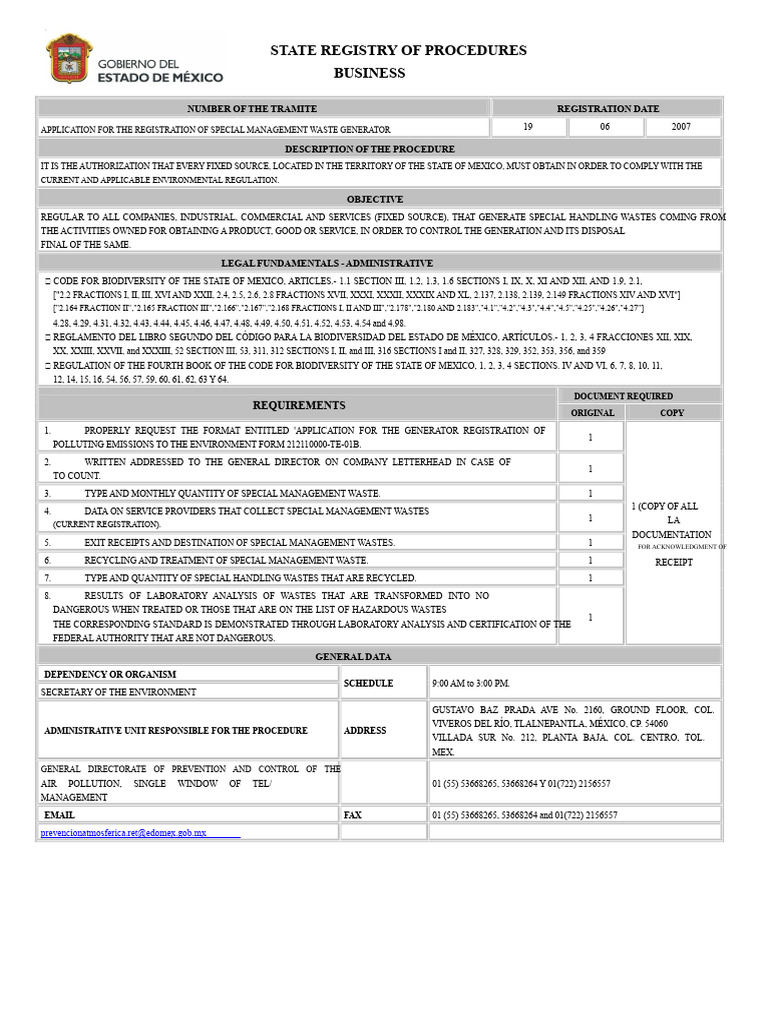 Special Waste Generator Registration Guide | PDF | Waste
