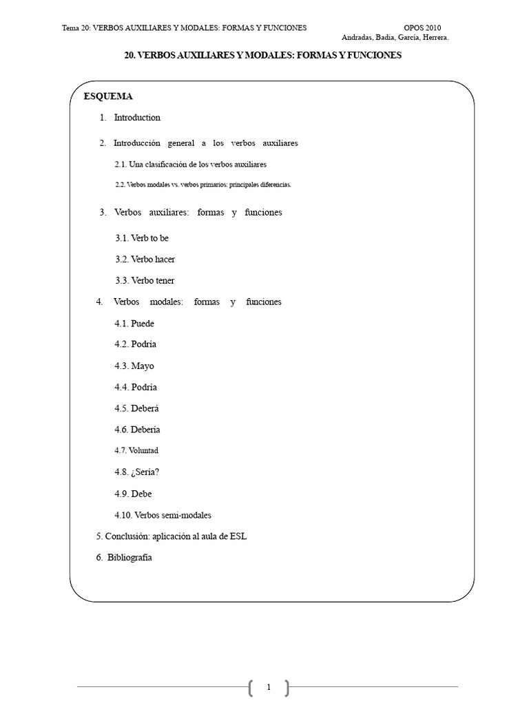 Verbos Auxiliares y Modales en Inglés | PDF | Verbo | Oración (Lingüística)