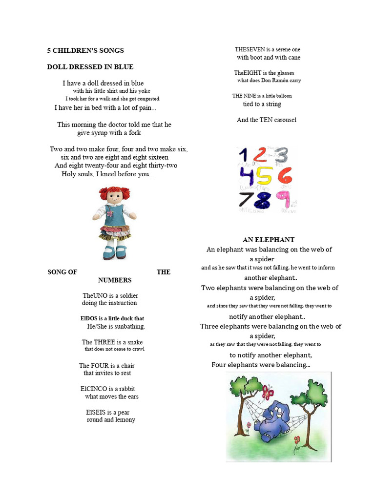 5 CHILDREN'S SONGS | PDF