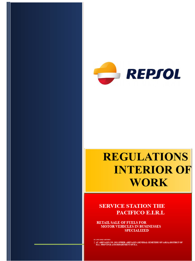 M.adm-01 Internal Work Regulations Pacific Services Station EIRL | PDF ...