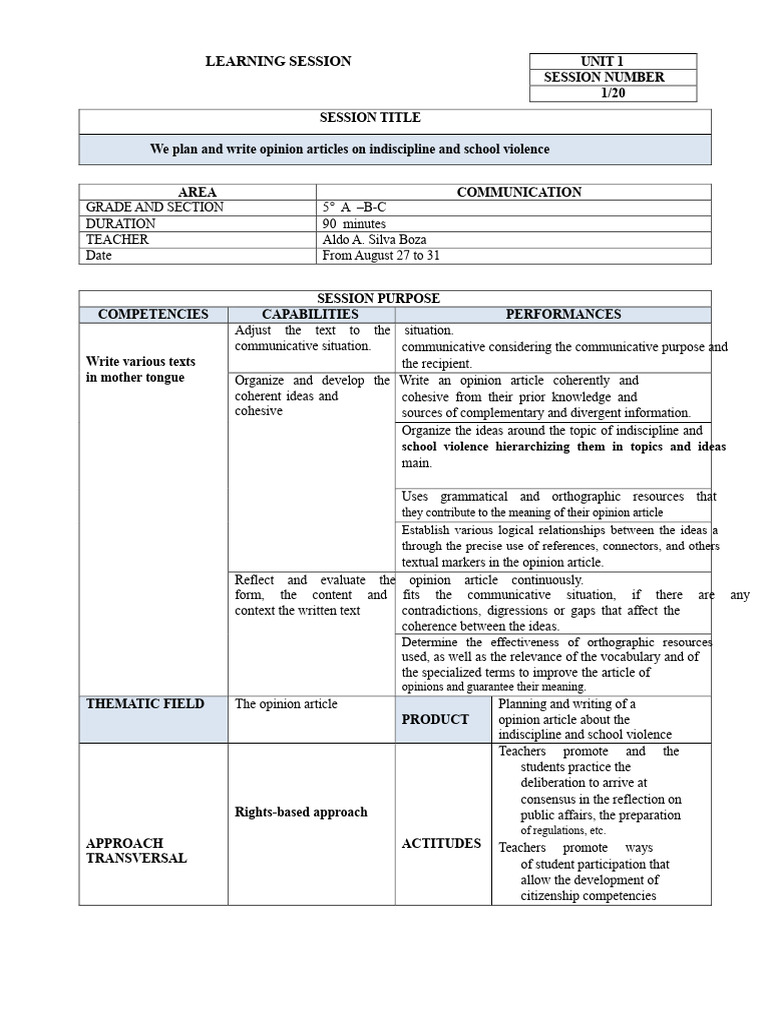 SESSION 6 We Plan and Write Articles | PDF | Information | Human ...