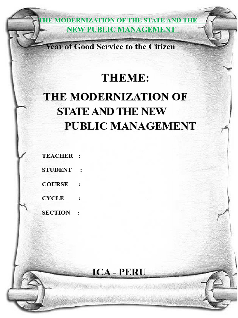 Monographic Work on the Modernization of the State and the New Public ...