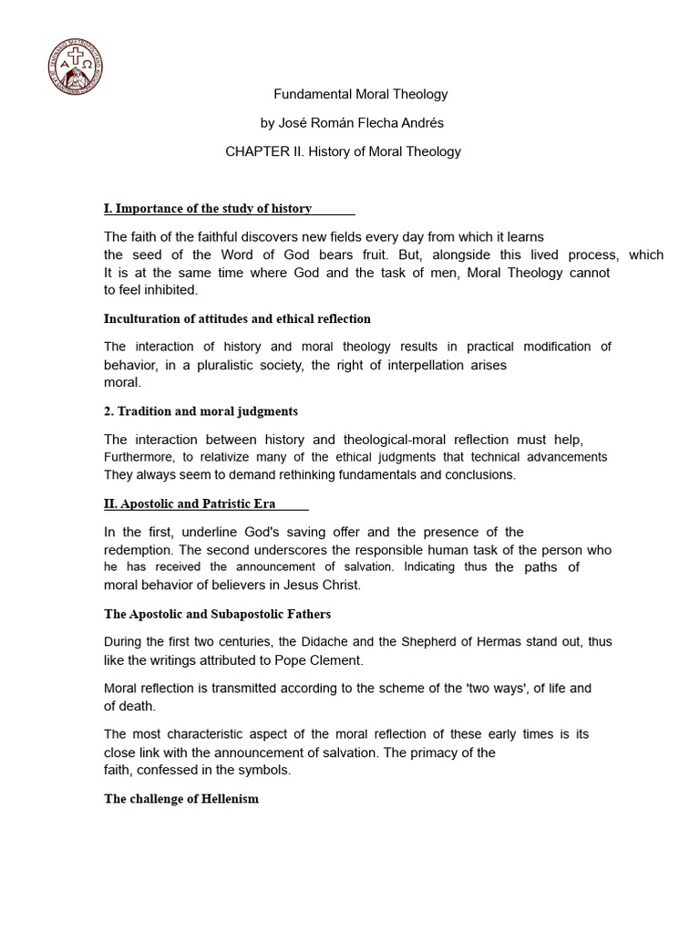 Summary of the History of Moral Theology | PDF | Christian Ethics ...