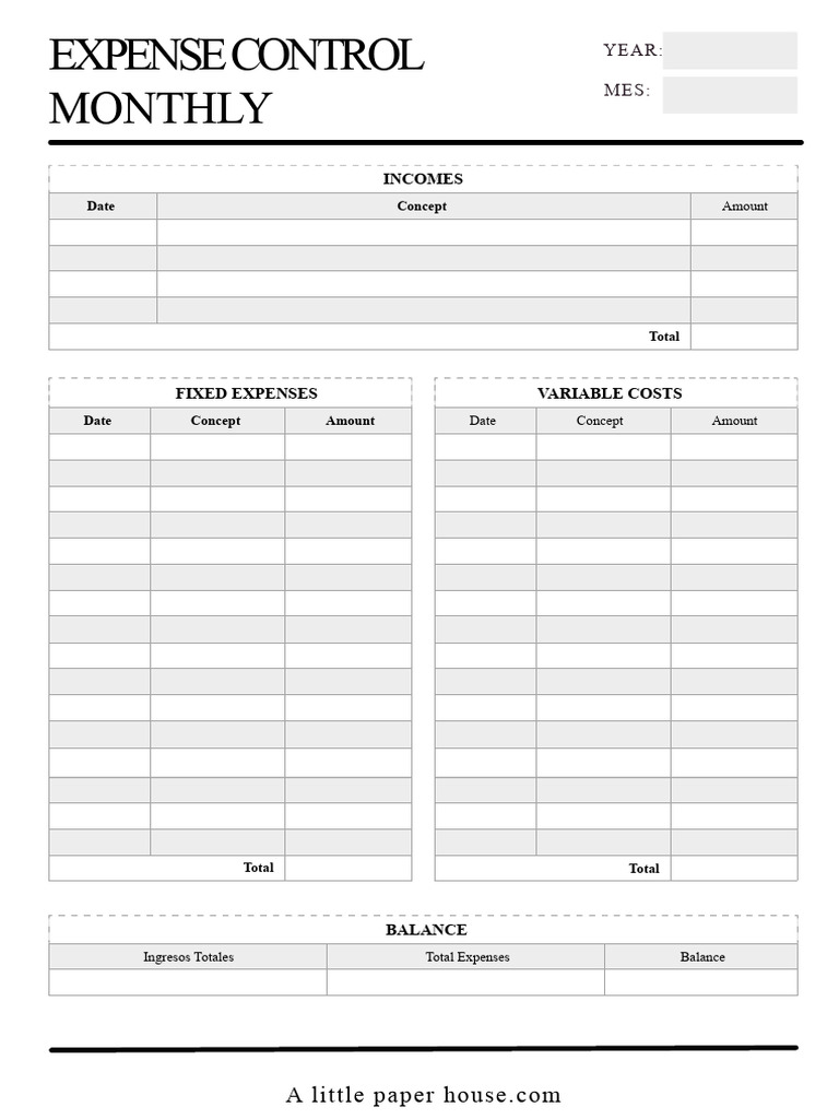 Monthly Expense Control Templates | PDF | Expense | Economies
