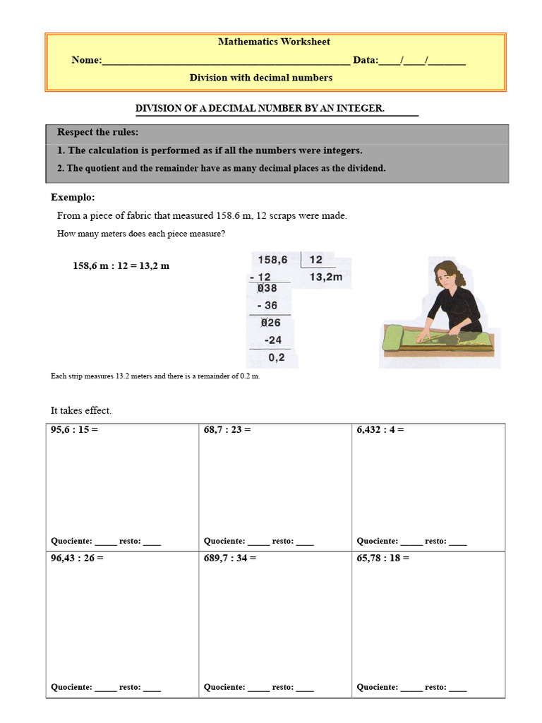 Division of Decimal Numbers | PDF | Division (Mathematics) | Numbers