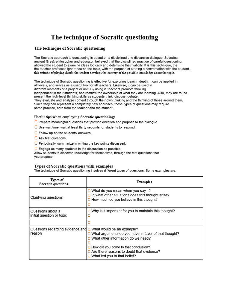 Mastering Socratic Questioning Techniques | PDF | Thought | Reason