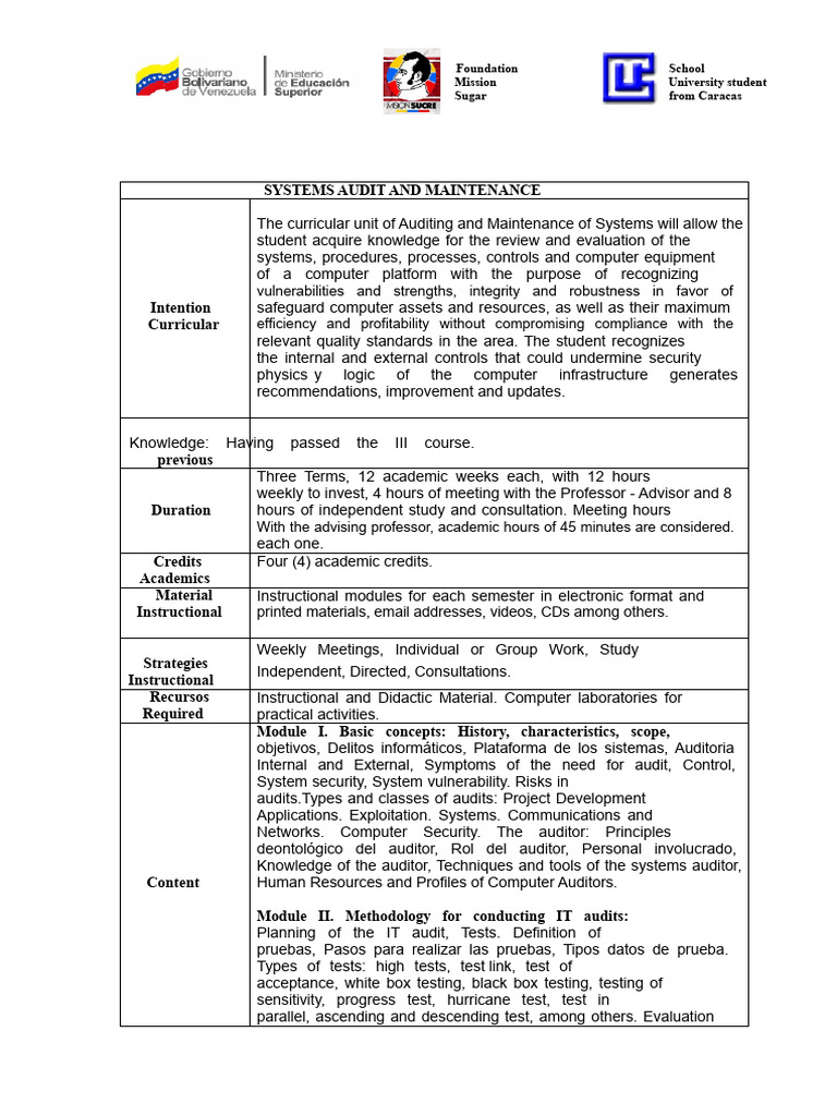 IT Systems Audit and Maintenance Course | PDF | Audit | Evaluation