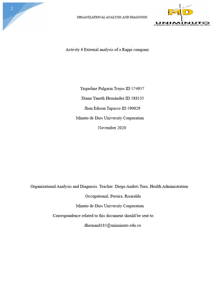 Activity 6 Porter's Forces Organizational Analysis | PDF | Supply Chain ...