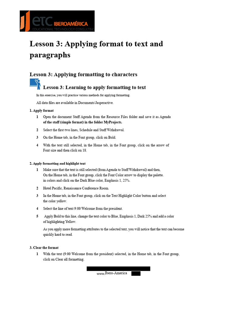 Word 2016 Core Lesson 3 Learn-final | PDF | Equity (Finance) | Paragraph