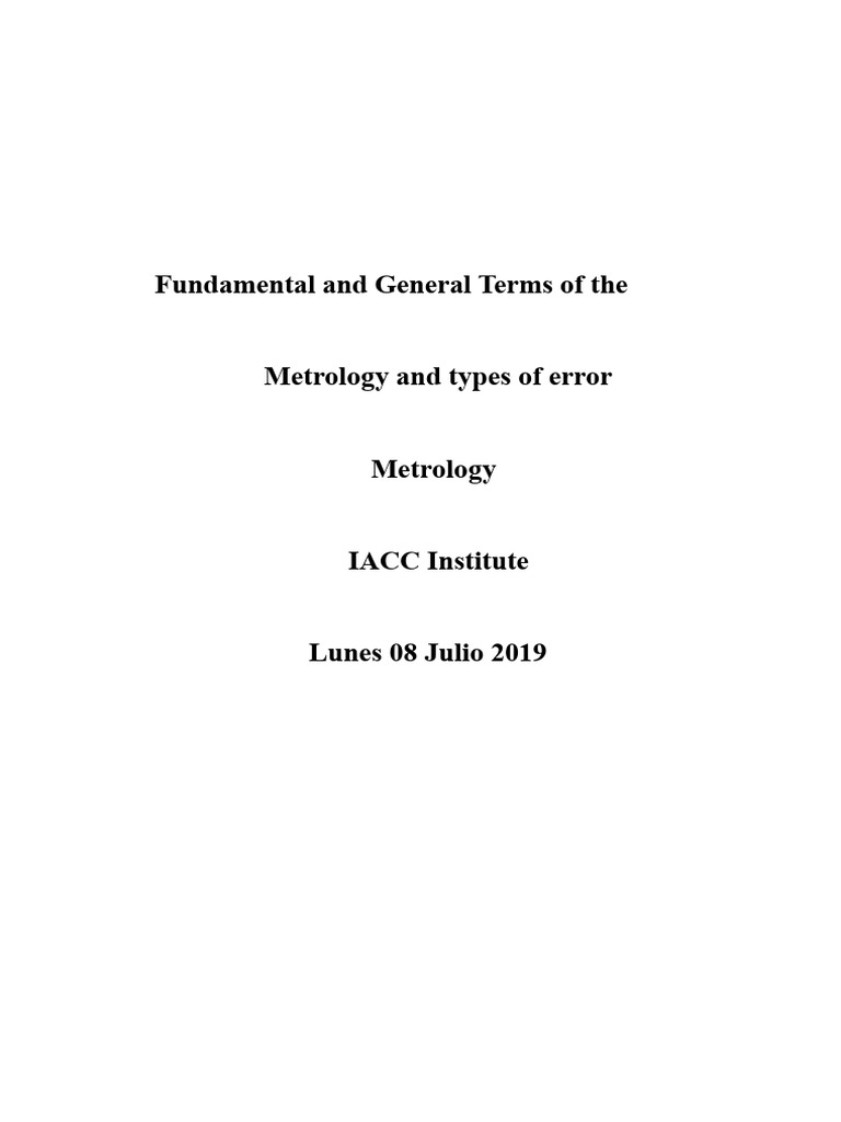 Task Week 5 Metrology 2019 | PDF | Accuracy And Precision | Measurement