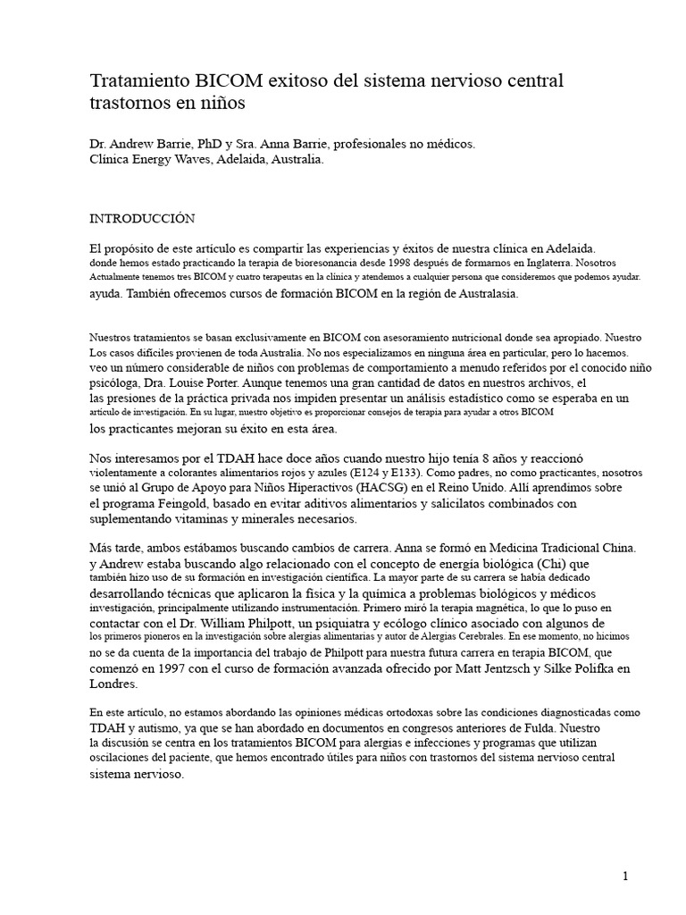 Bicom para Niños | PDF | Desorden hiperactivo y deficit de atencion ...