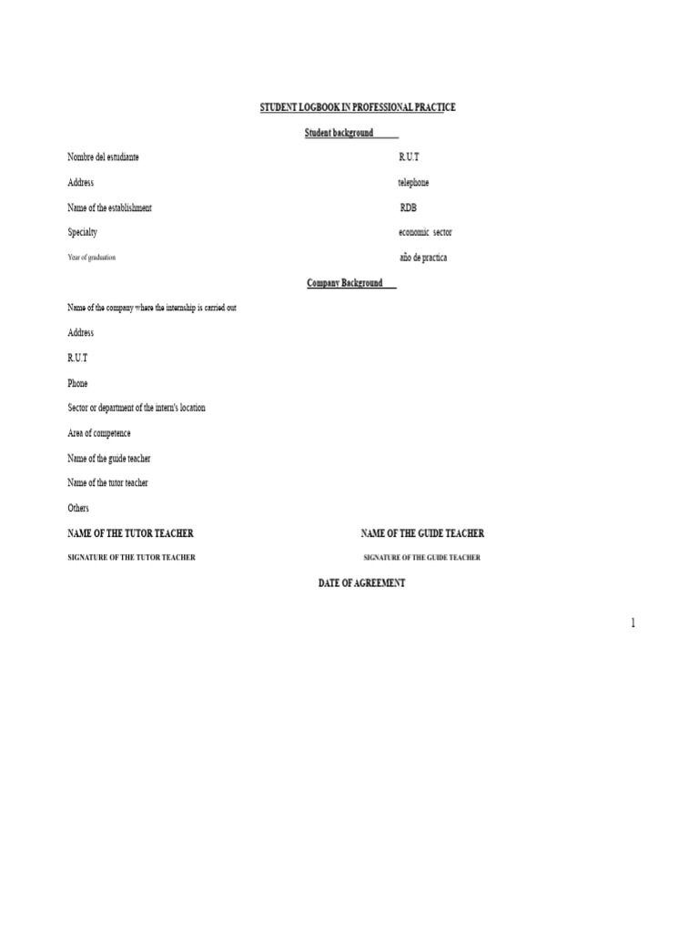 Student Internship Logbook | PDF