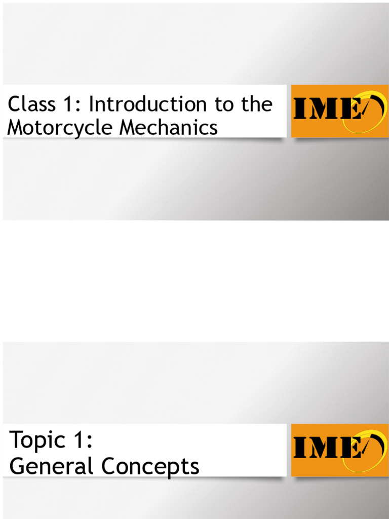 Class 01 Motorcycle Mechanics Course | PDF | Motorcycle | Engines
