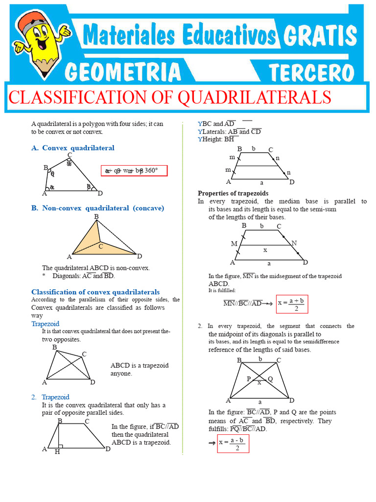 Classification of Quadrilaterals For Third Grade of Secondary School ...