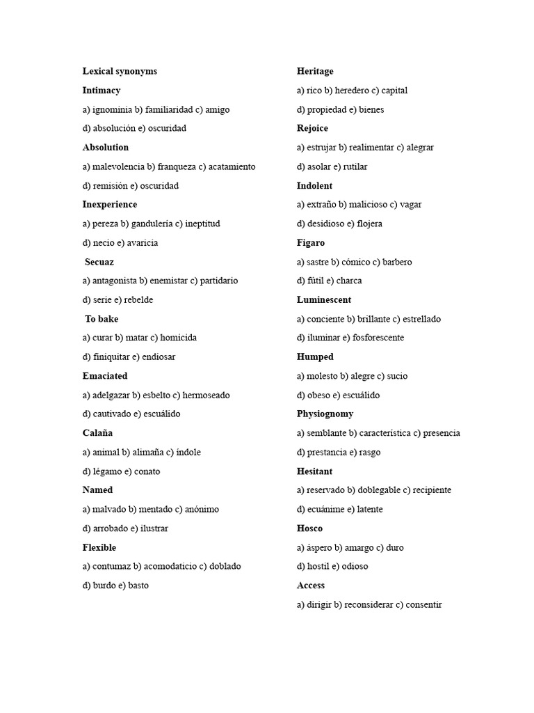 lexical synonyms | PDF