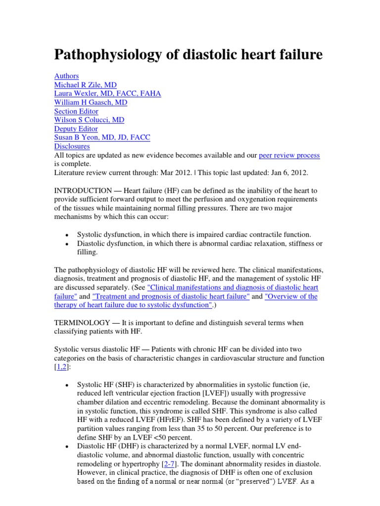 Pathophysiology of Diastolic Heart Failure | PDF | Coronary Circulation ...