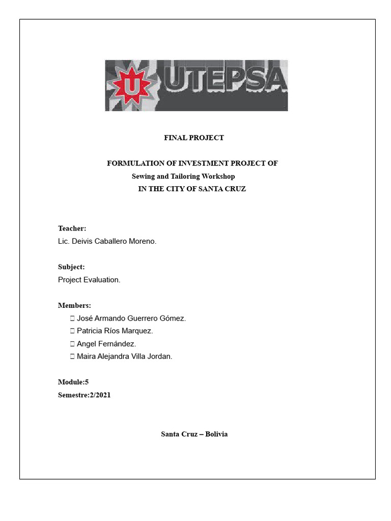 Tailoring Project Market Study | PDF | Internal Rate Of Return | Net ...