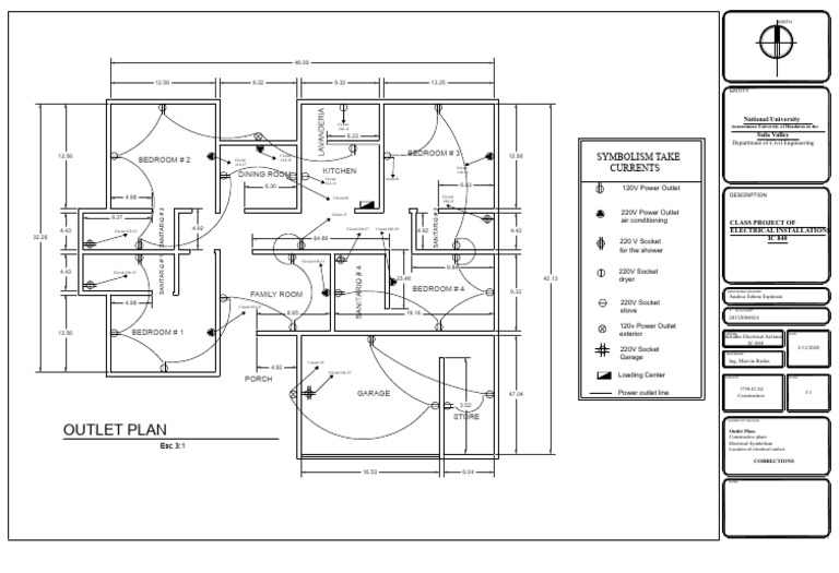 Electrical Outlet Plan for Class Project | PDF | Ac Power Plugs And ...
