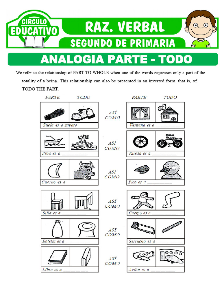 Analogies-Part-whole-for-Second-Grade | PDF