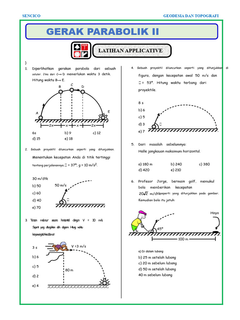 Latihan Gerak Parabola Proyektil | PDF