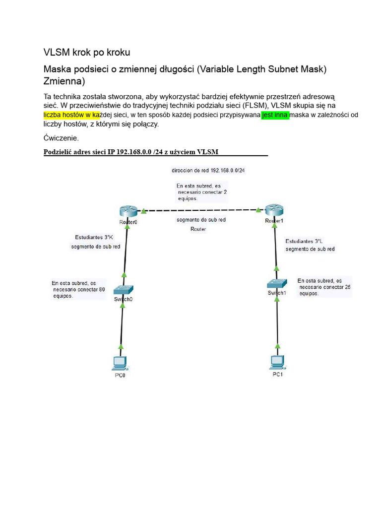 VLSM Krok Po Kroku | PDF