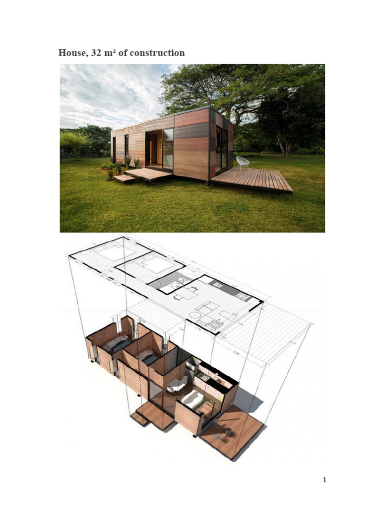 House - 32 m2 of Construction | PDF | Room | Interior Design