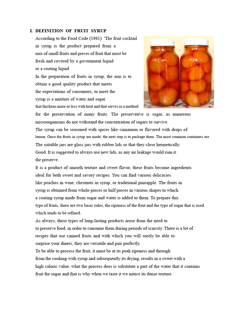 Definition of Fruit Syrup | PDF | Syrup | Foods
